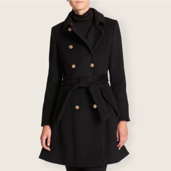 Dkny | Jackets & Coats | Dkny Black Wool Blend Double Breasted Princess ...